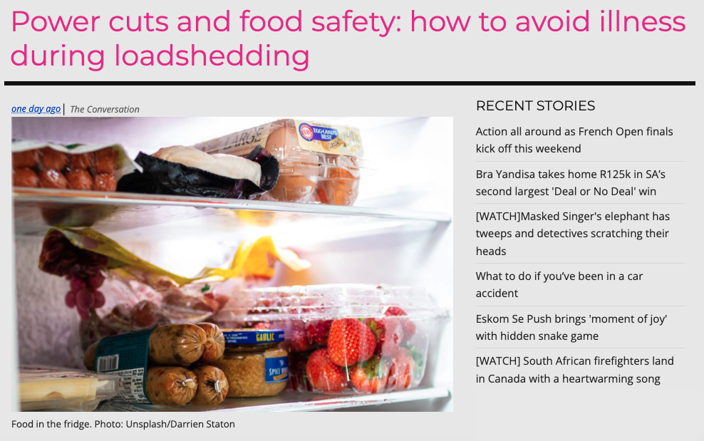 Power cuts and food safety: how to avoid illness during loadshedding ...